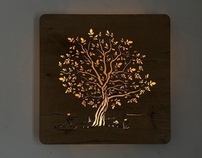 Li-Go "Ořešák" světelný obraz 230V 62x62cm provedení povrchu: dub světlý