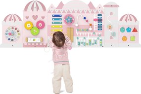 Costway Batole Activity Wall 11-in-1 Montessori dřevěná nástěnná hračka