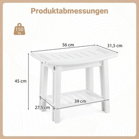 Costway Vodotěsná HDPE stolička do vany sprchová lavice do vany a koupelny 150