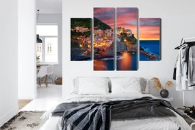 Vícedílný obraz Město Manarola V Itálii Nedostatek Nedostatek Přírodní plátno 120x90