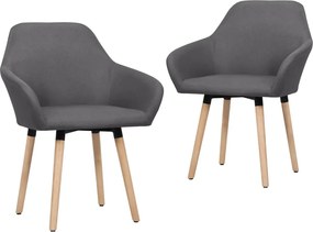 Jídelní židle 2 ks tmavě šedé textil 283460