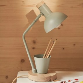 OnaDnes -20% Zelená kovová stolní lampa Kave Home Katia