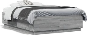 Rám postele s LED osvětlením šedý sonoma 120 x 190 cm kompozit 3209658