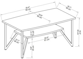 TAVROS konferenční stolek s policí, borovice Atlantic