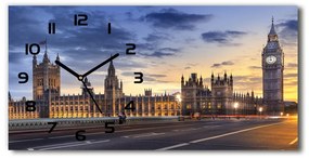 Wallmuralia Skleněné hodiny na stěnu tiché Big Ben Londýn 60x30 cm