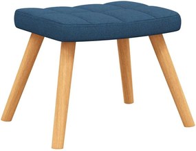 Relaxační křeslo se stoličkou modré textil 327934