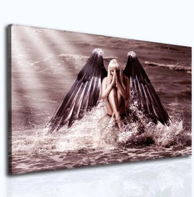 Malvis ® Obraz Modlitba andělům hnědý Velikost: 120x80 cm