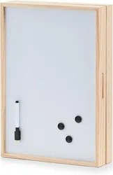 Skříňka na klíče a poznámky s magnetickou tabulí, dřevěná