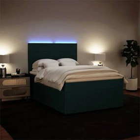 Box spring postel s matrací tmavě zelená 140x200 cm samet 3294661