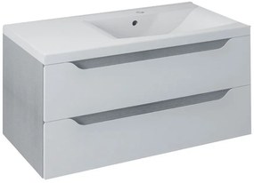 Sapho Wave umyvadlová skříňka 90 x 45 cm bílá / dub stříbrný pravá WA093-3011
