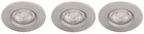 Philips Osvětlení - Zápustné LED svítidlo, průměr 9 cm, 2700 K, 5 W, 3 ks, nikl 929002374122