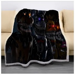 Plyšová deka s 3D potiskem Five Nights at Freddys Variace: 31, Velikost: 100 x 150 cm