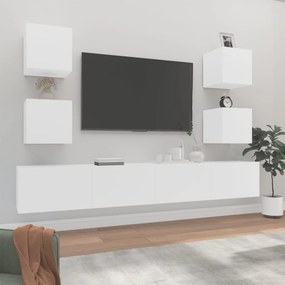 6dílný set TV skříněk bílý kompozitní dřevo 3114262