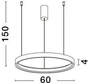 LED lustr Perrine 60 stříbrná