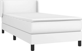Box spring postel s matrací bílá 90x190 cm umělá kůže 3130632