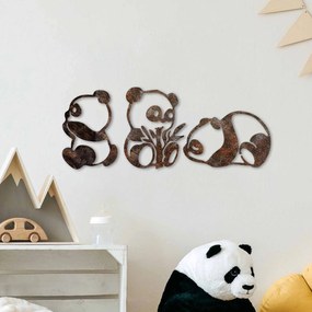 Nástěnná kovová dekorace Rusty Panda vícebarevná