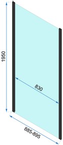 REA/S - Sprchový kout s posuvnými dveřmi Univerzální Rapid Slide 150 a pevnou stěnou 90