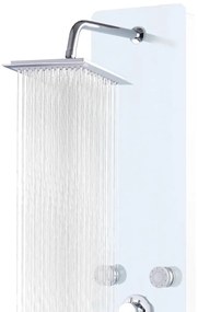 Sprchový panel - skleněný - bílý | 25x44, 6x130 cm