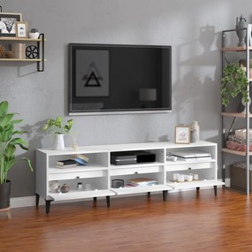 TV skříňka bílá 150 x 30 x 44,5 cm kompozitní dřevo