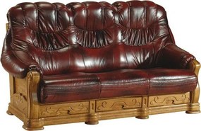 Casarredo - Komfort nábytek Rozkládací trojmístná pohovka KEVIN kůže | potah: kůže Magnolia,barva: moření 11