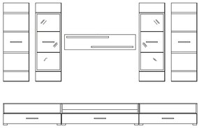 Obývací stěna Attenzione, s osvětlením