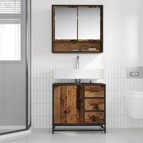 Sada koupelnového nábytku 2 ks Staré dřevo 65 x 33 x 60 cm 3402506