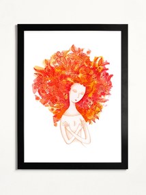 Barbora Brůnová | Oranžová víla Rám: Černý, Velikost: 60 x 40 cm