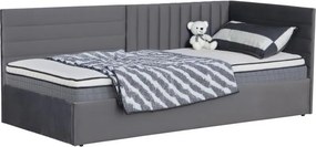 Postel MEVIA 90x200, šedá Velvet látka Kondela 0000408416