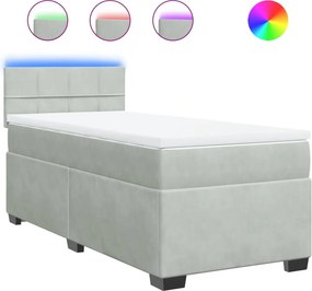 Box spring postel s matrací světle šedá 100x200 cm samet 3288534