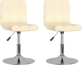 Otočné jídelní židle 2 ks krémové textil 334211
