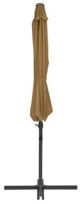 Konzolový slunečník s ocelovou tyčí 300 cm barva taupe - Default Title