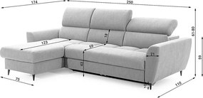 Casarredo - Komfort nábytek Rohová sedací souprava CESAROLA 250 rozkládací s úložným prostorem, pravá CESAROLA látky A1 | potah: lena 91