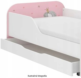 Kvalitní dětská postel a vysokým čelem a originálním motivem 160 x 80 cm