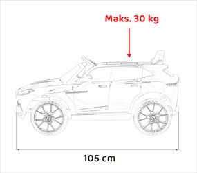Ramiz Elektrické autíčko Aston Martin DBX pro děti červené + dálkové ovládání + EVA kola + pásy + plynulý start + audio LED