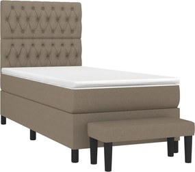 Box spring postel s matrací taupe 100 x 200 cm textil 3136817