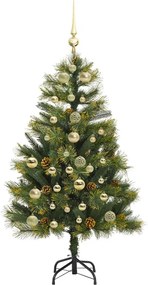 Umělý sklopný vánoční stromeček s kužely Zelená 150 cm 3395084