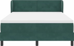 Postel s boxspringem s čelo Tmavě zelená 160 x 200 cm samet 3340397