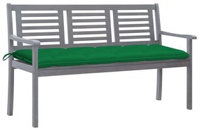 3místná zahradní lavice s poduškou 150 cm šedá eukalyptus,  3061070 HangarStore.cz