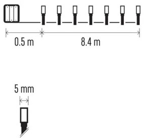 LED Vánoční venkovní řetěz 120xLED/3xAA 8,9m IP44 teplá bílá
