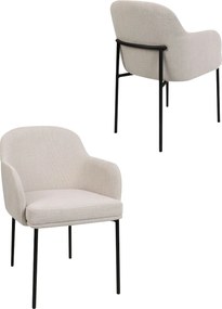 Židle Zafiro Arm Black s područkami, béžová
