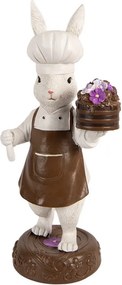 Dekorace králík s čoko dortem a maceškami - 15*11*32 cm