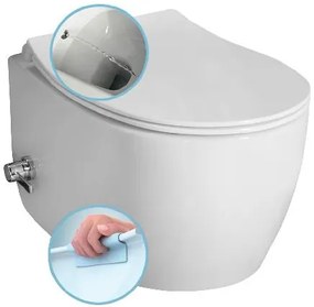 Sapho Isvea - Závěsné WC SENTIMENTI s ventilem a bidetovou sprškou, Rimless, bílá 10ARS1010