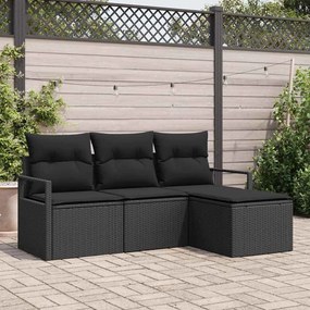 Set pohovek 4 ks Černá polyratan 3355002