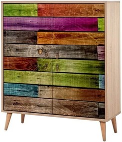 Dřevěná skříň Ananias Rainbow, výška 111 cm
