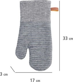 Kuchyňské chňapky ADA STRIPES, 2 ks, šedé, bavlněné, WENKO