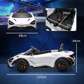 AIYAPLAY dětské elektrické auto s křídlovými dveřmi, ovladatelné na dálku, s jemným pohonem a LED světly, bílé