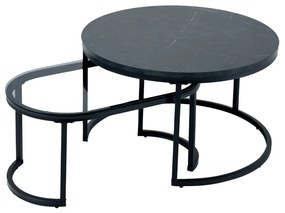 Massive home | 2SET konferenční stolek ELEGANCE 70 CM mramorový vzhled