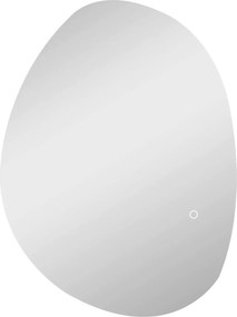 HOMCOM 70 x 50 cm asymetrické koupelnové zrcadlo s LED osvětlením, dotykový ovladač Smart Touch, proti zamlžení, stříbrná