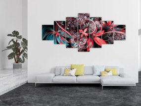 Abstraktní obraz exotických květů (210x100 cm)
