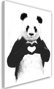 Gario Obraz na plátně Panda se srdcem - Rykker Rozměry: 40 x 60 cm